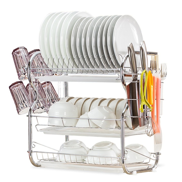 Scurgator vase, inox, etajat 3 nivele - eMAG.ro