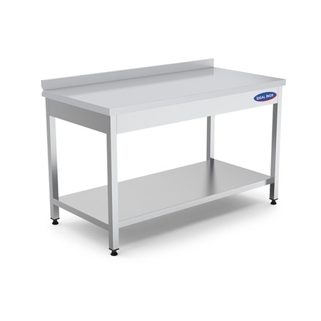 Masa de lucru inox cu polita si rebord Ideal Inox 2000x700x850 - eMAG.ro