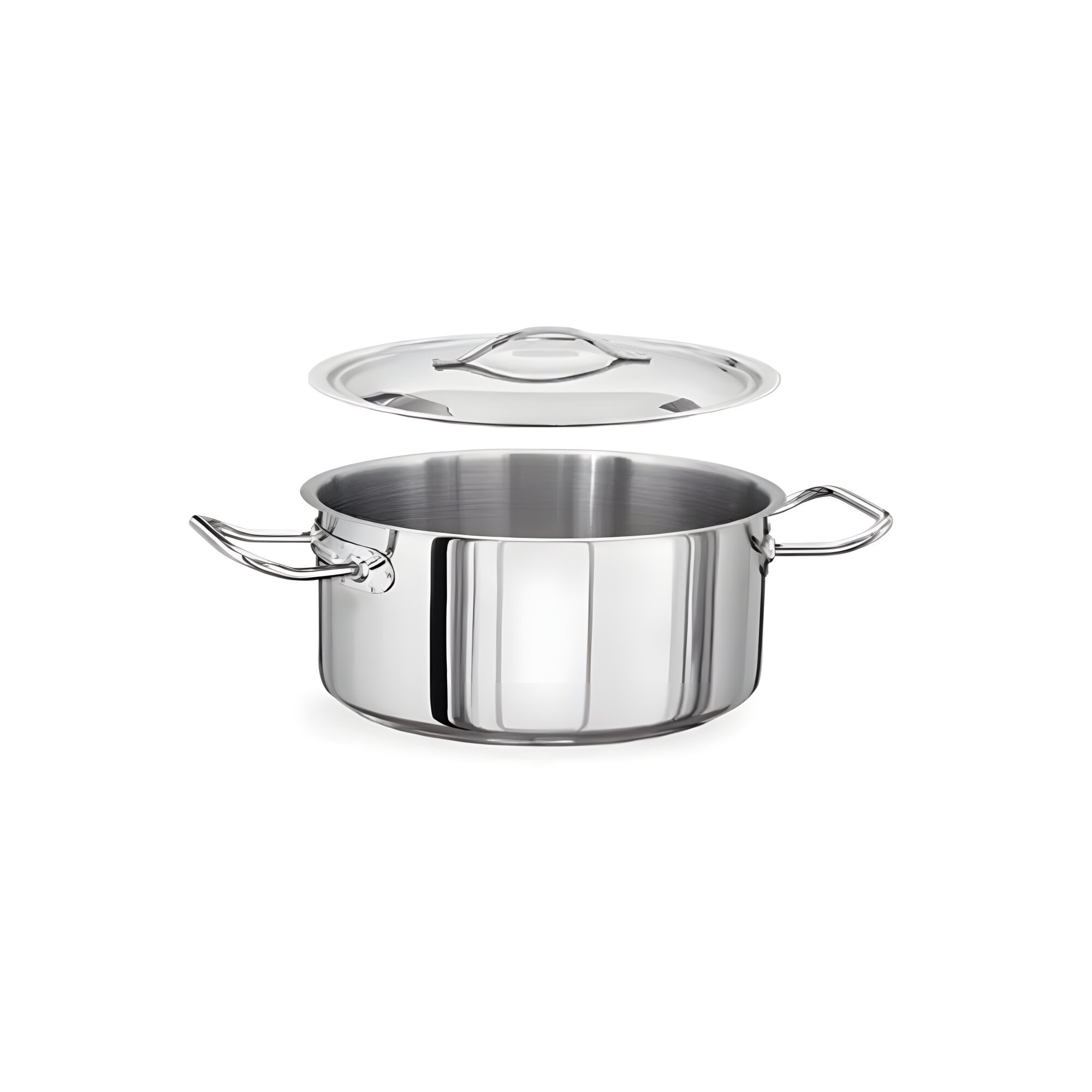 Oala inox cilidrica cu capac si doua manere IDEAL INOX otel inoxidabil ...