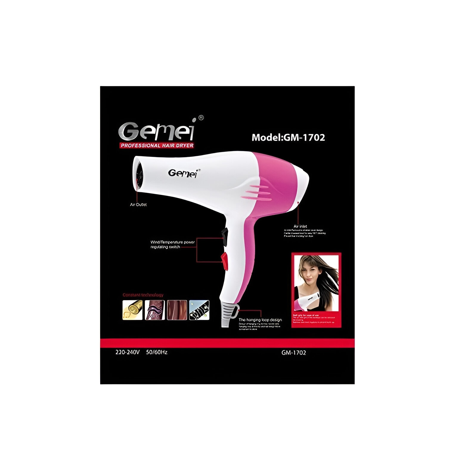 Uscator de par, Feon Proffesional Gemei GM-1711 - eMAG.ro