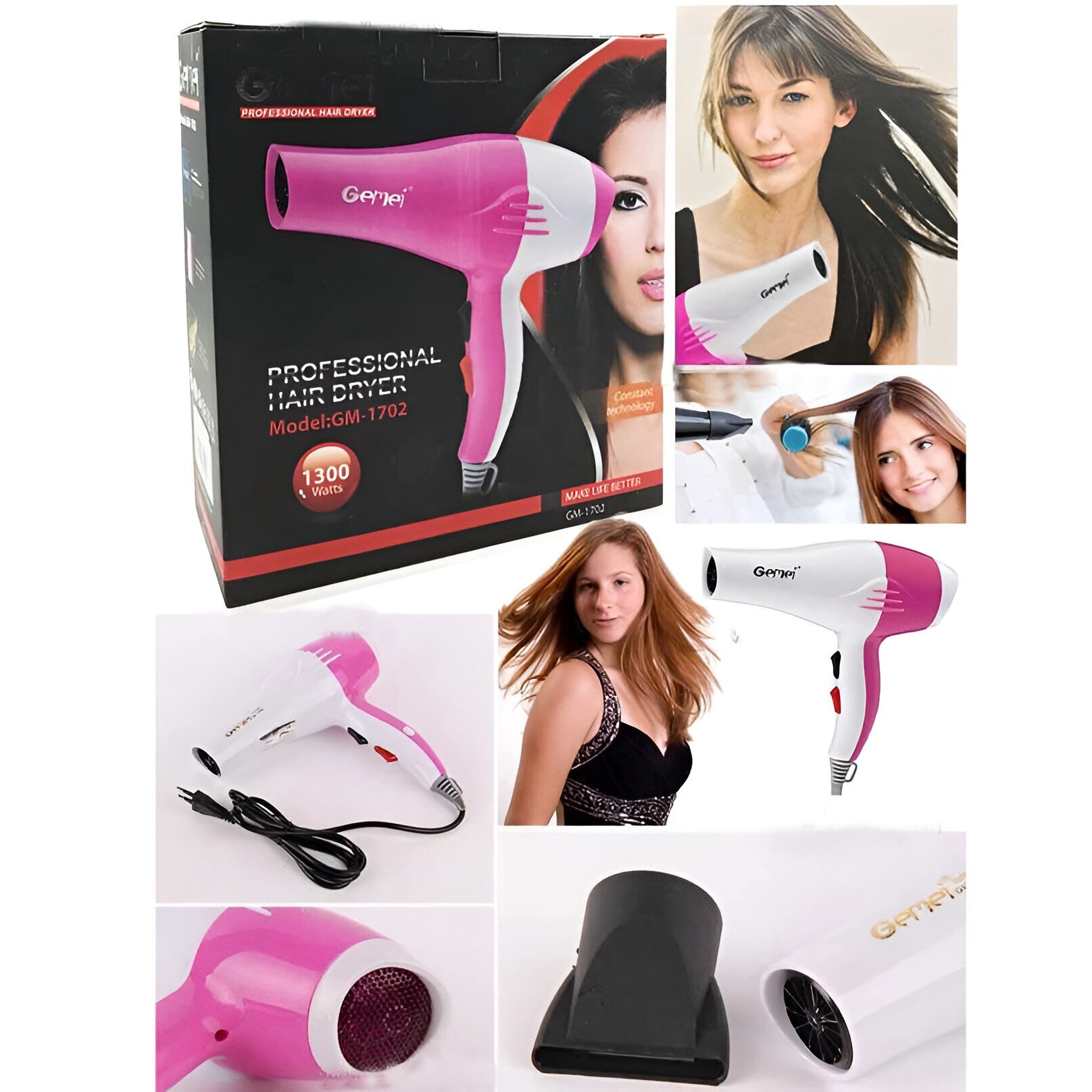 Uscator de par, Feon Proffesional Gemei GM-1711 - eMAG.ro