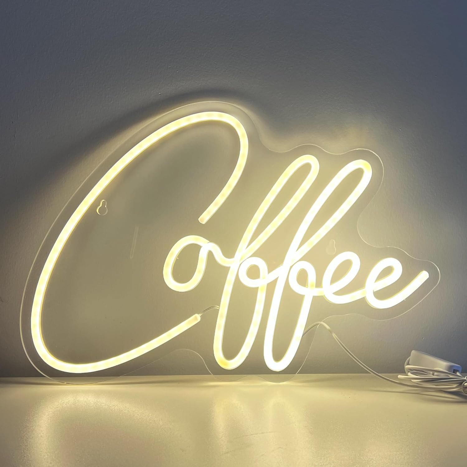 Semn luminos LED - Coffee, Decoratiune pentru Perete, Text pe Fundal ...
