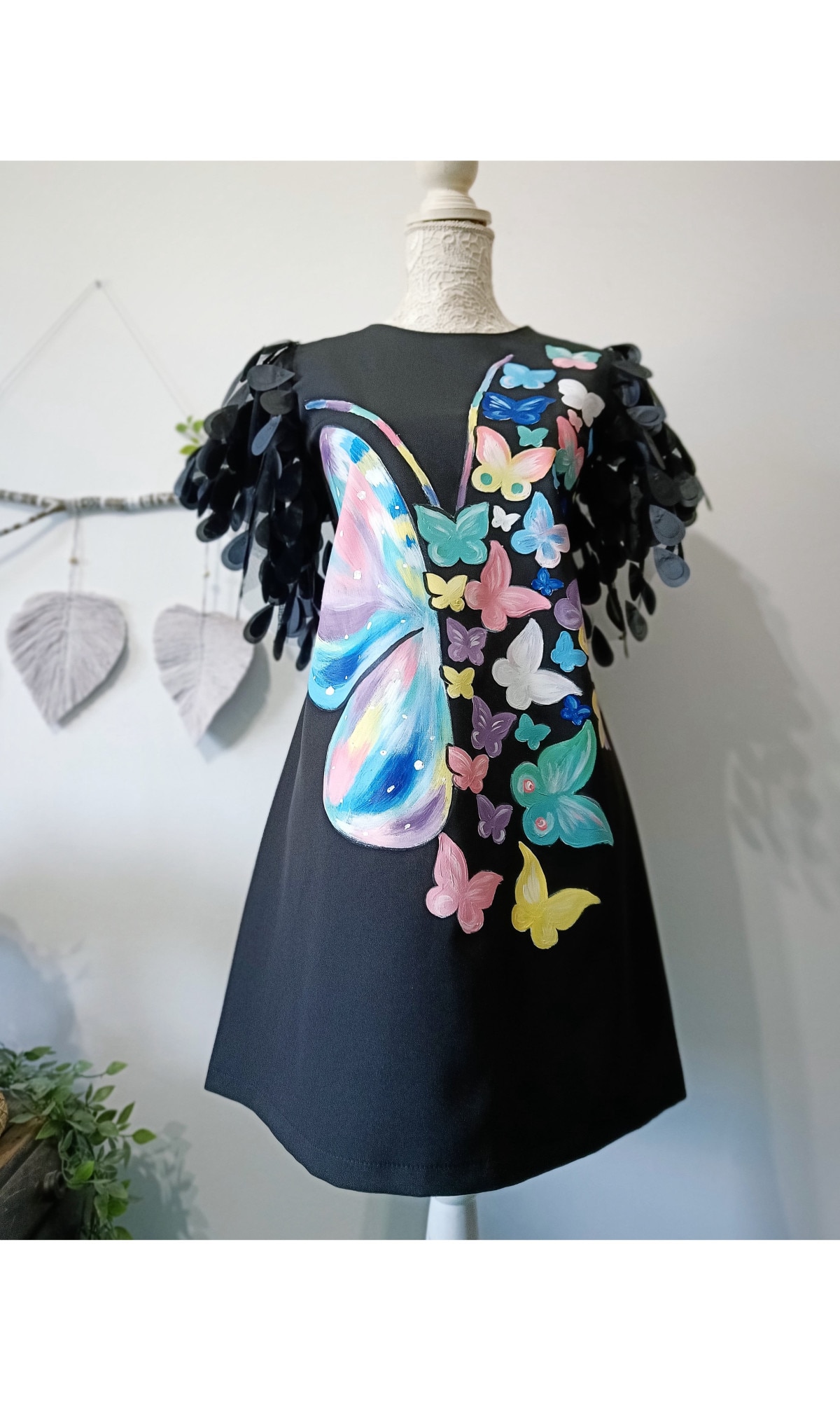 Rochie dama, Fluturi pictati, Barbie, Multicolor, XL INTL - eMAG.ro