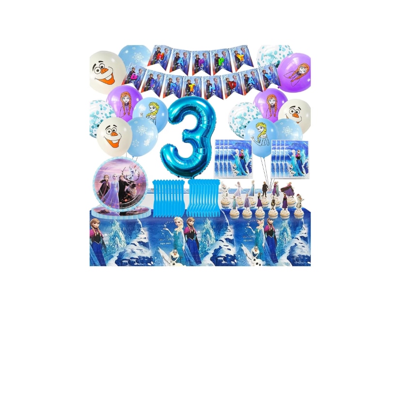 Set de Accesorii pentru Aniversarea de 3 Ani Frozen, Incluzand Farfurii ...