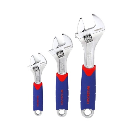 Set de 3 chei reglabile WORKPRO, spanner metrice si SAE, 150 mm, 200 mm ...