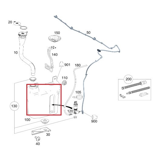 Rezervor lichid parbriz, Mercedes, Compatibil cu MERCEDES VITO W447 ...
