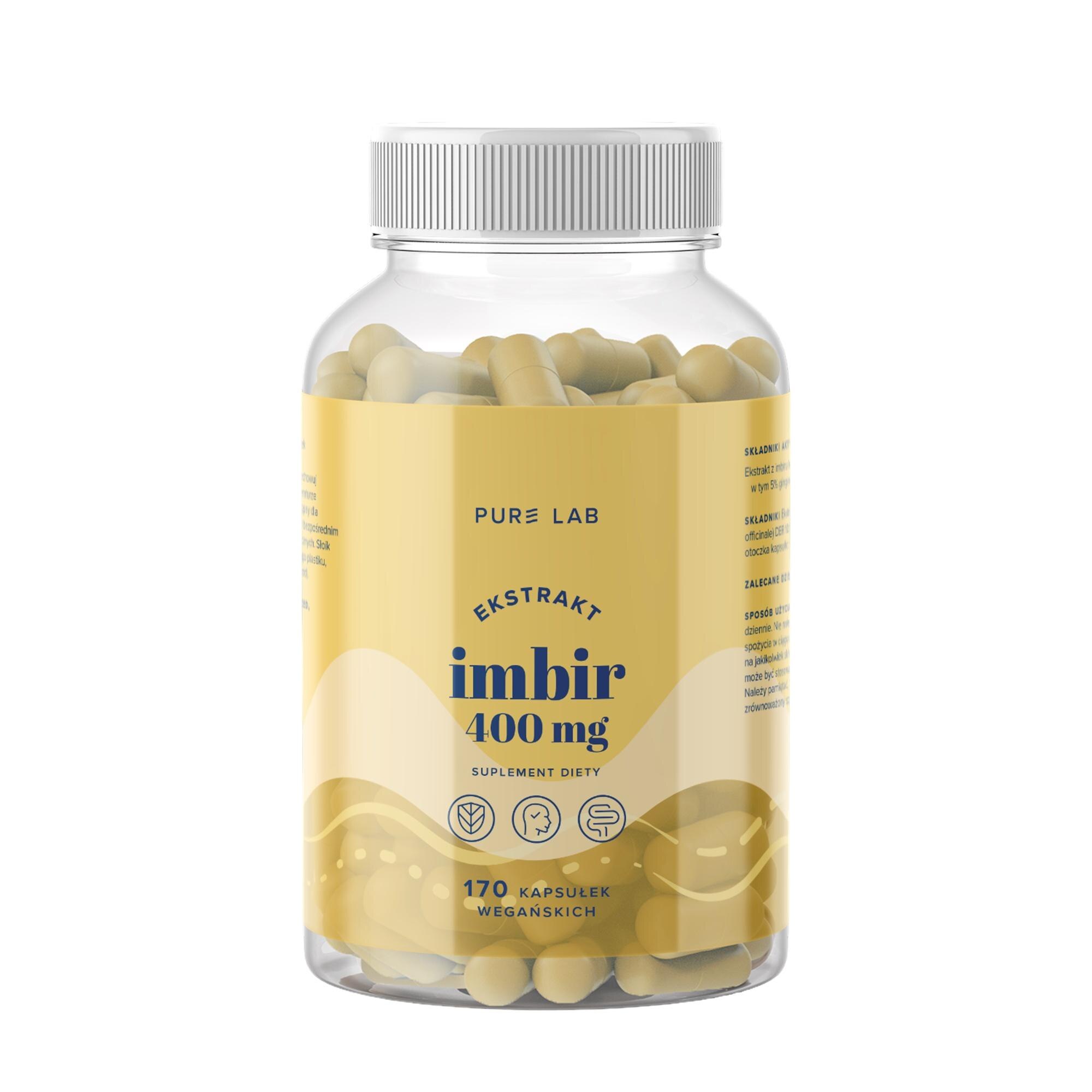 Supliment alimentar Pure Lab, extract de ghimbir, 400mg, 170 capsule ...