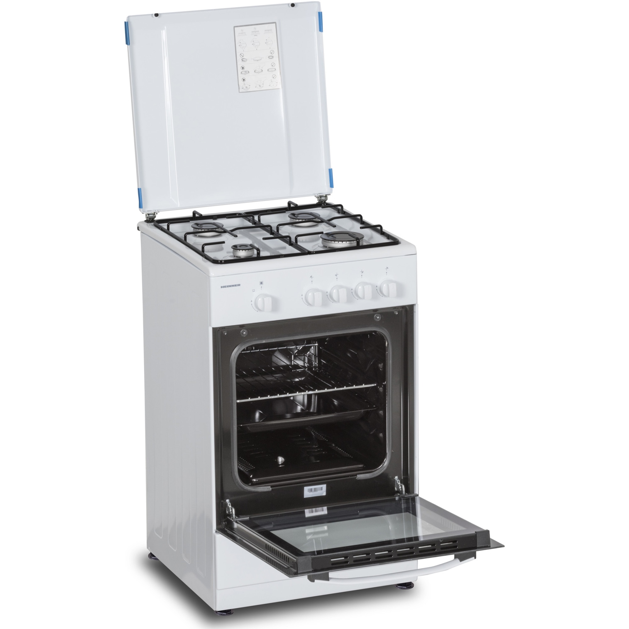 Aragaz Heinner HFSC-SME50WH, Gaz, 4 arzatoare, Dispozitiv siguranta ...