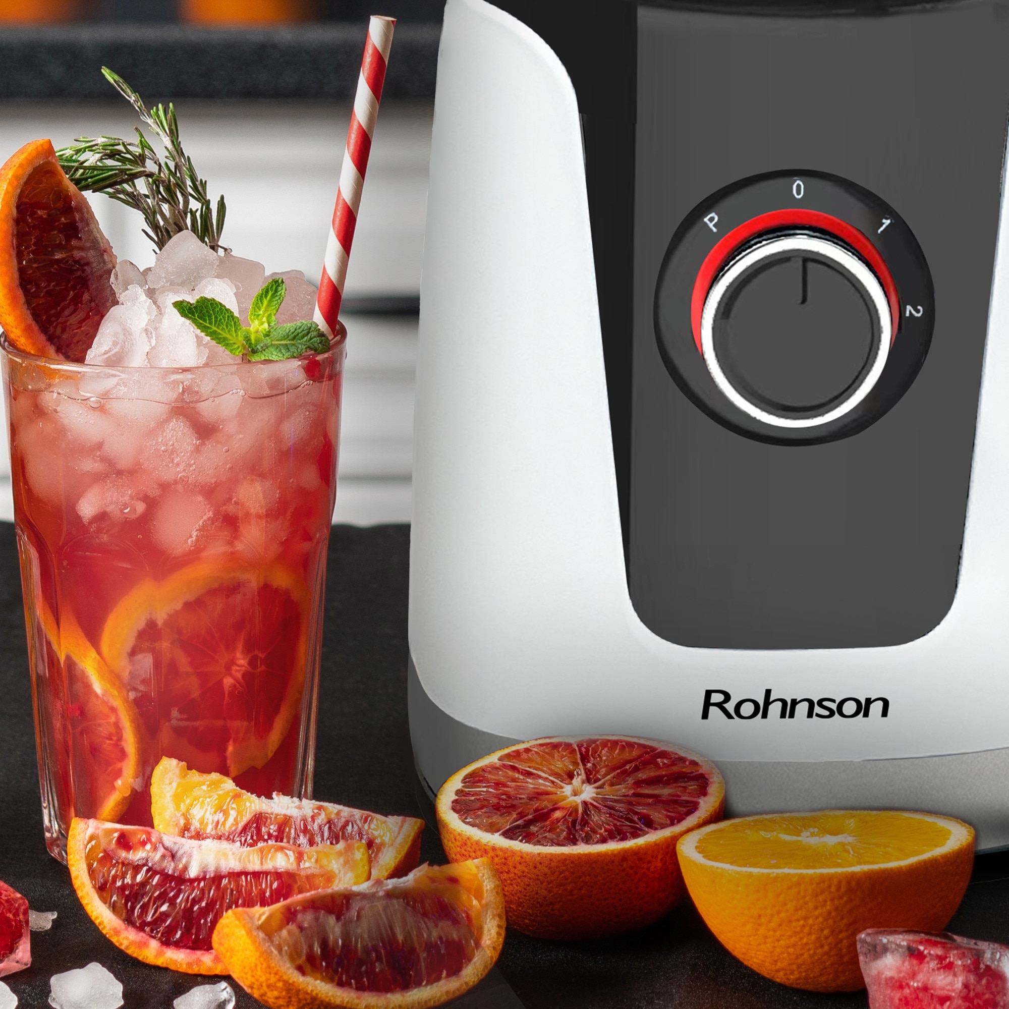 Blender de masa Rohnson R5337, 1500W, 17, 000 rpm, cana sticla, 1.5L, 6 ...