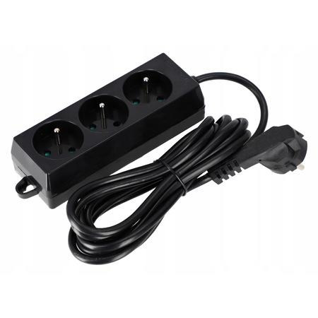 Prelungitor, priza, retea, lungime 1, 5 m, 3x priza 230 V, impamantare ...
