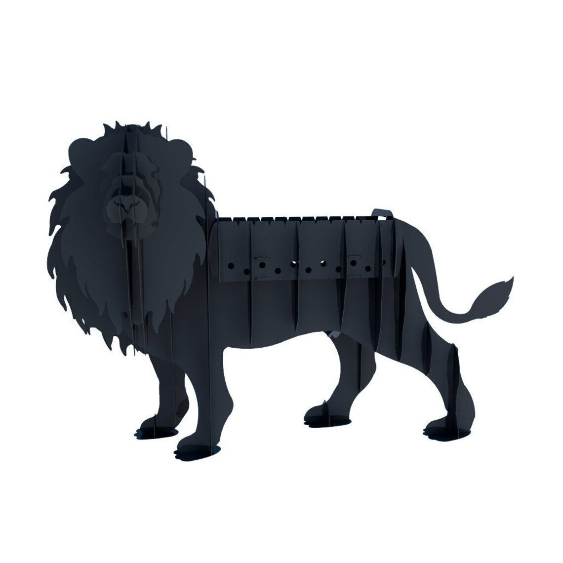 Gratar design unic in forma de Leu BBQ, otel carbon, negru, 177.6x77.4 ...