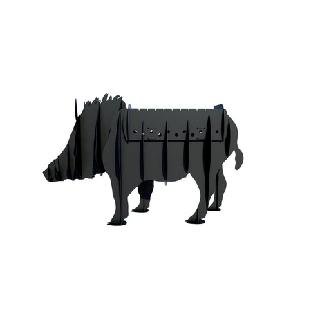 Gratar design unic in forma de Mistret BBQ, otel carbon, negru, 143 ...