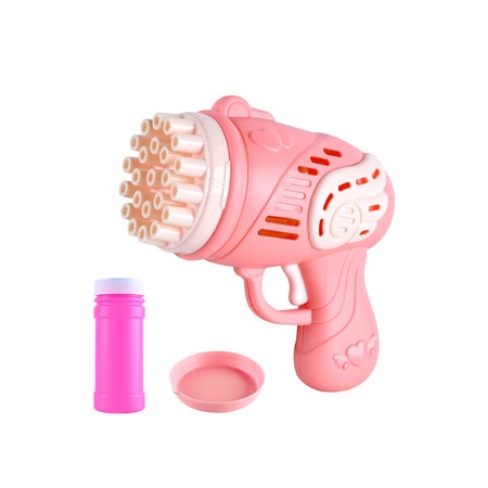 Masina roz tip pistol pentru facut bule Selling Depot® cu 23 de gauri ...