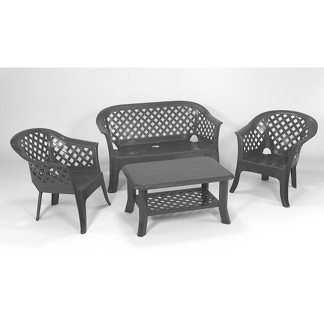 Set mobilier de gradina Preza 4-locuri Antracit - eMAG.ro