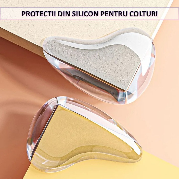 Set 12 protectii pentru colturi din silicon NEXTLY, pentru mobila, masa ...