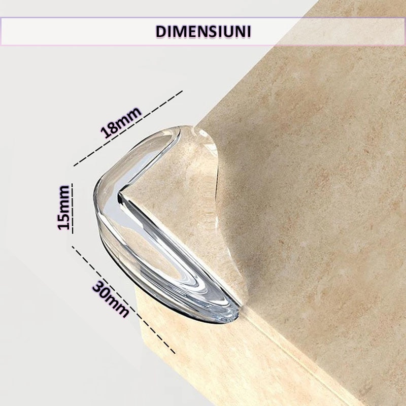 Set 12 protectii pentru colturi din silicon NEXTLY, pentru mobila, masa ...