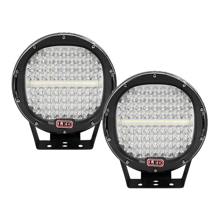 Set 2 reflectoare LED pentru off-road, Spot, 294W, 6000K, 9 inch, negru ...