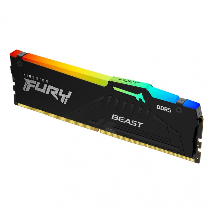 Memorie Kingston FURY Beast Black RGB 32GB DDR5 6000MHz CL30 KF560C30BBA-32 - eMAG.ro