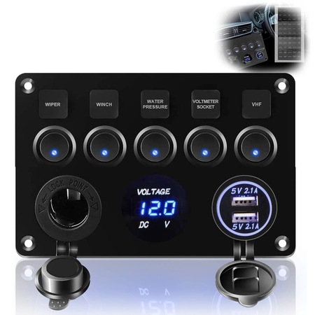 Panou comutator auto, Latauar, 12V/24V, 25℃~85℃, USB dublu, LED, 15 × ...
