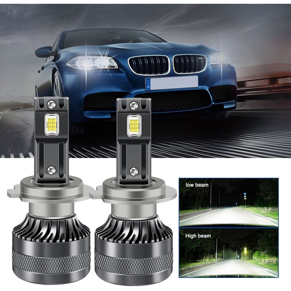 Set 2 Becuri LED Auto H7 EXCITAT® Premium, 38w, 6500K, 8000Lumeni, 12V, Cu ventilator, Canbus ...