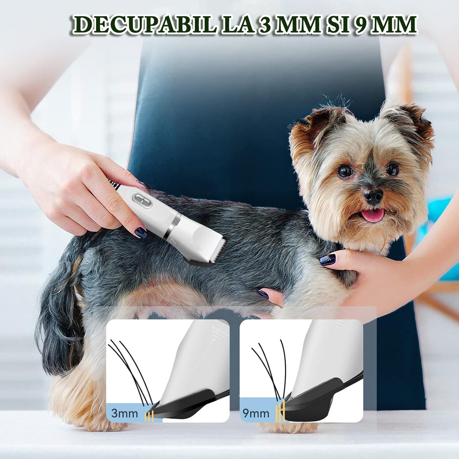 Masina de Tuns Animale, BYONDSELF®, 4 in 1, Lame Ceramice, si un capat ...