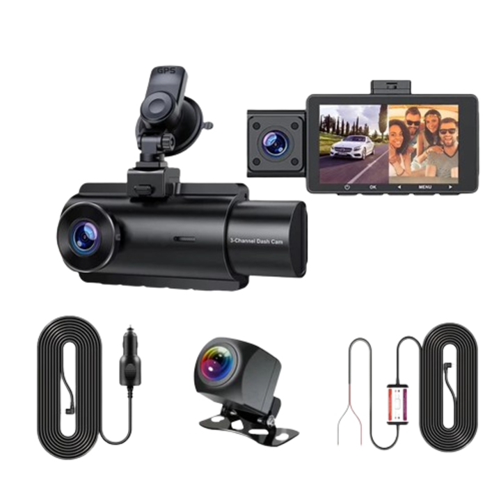 Set camera auto DVR, inregistrare tripla, 2K UHD, 170°, viziune ...