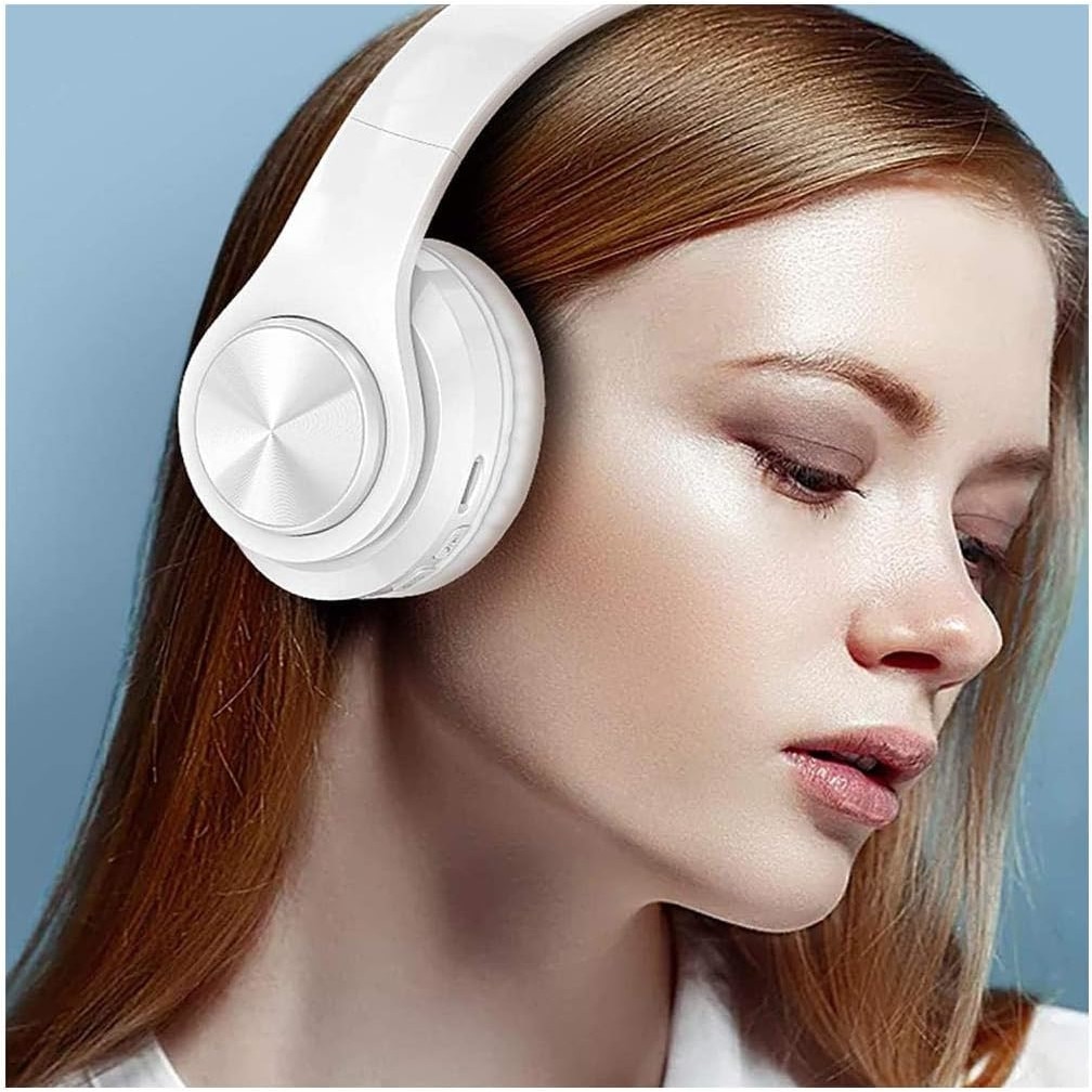 Casti Bluetooth fara fir, lumini LED colorate, microfon incorporat ...