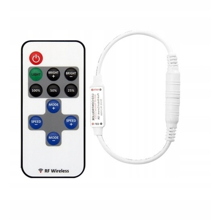 Controler COB cu Telecomanda RF Wireless, Compatibil cu Benzi LED COB ...