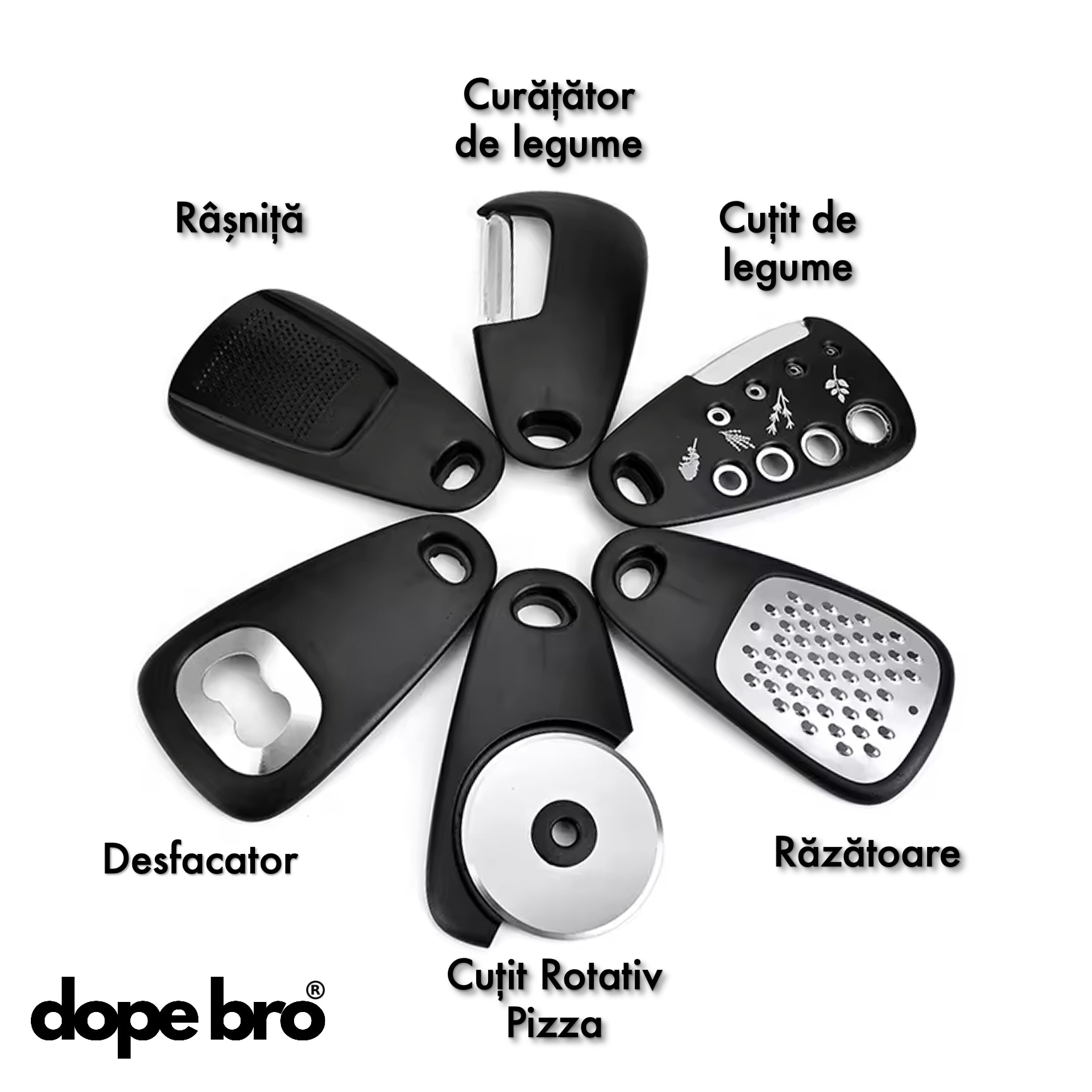 Dope Bro® Многофункционален комплект за почистване на плодове и ...