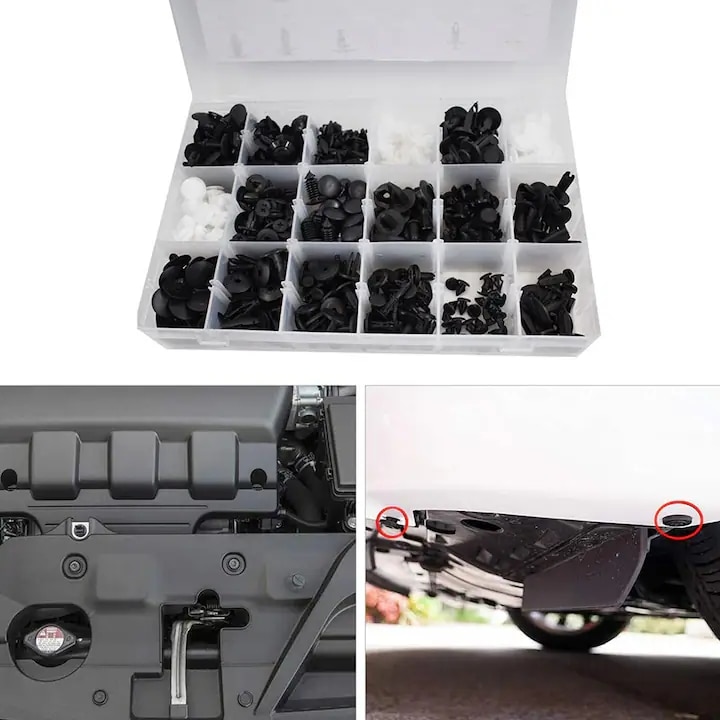Set 416 piese cleme de fixare, clipsuri auto cu instrument de demontare ...
