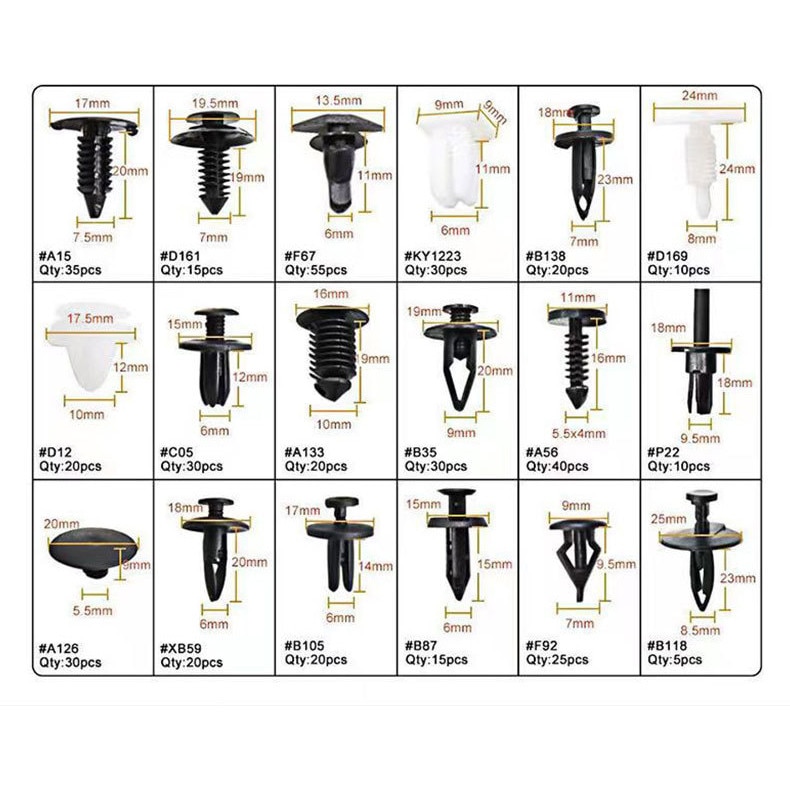Set 416 piese cleme de fixare, clipsuri auto cu instrument de demontare ...