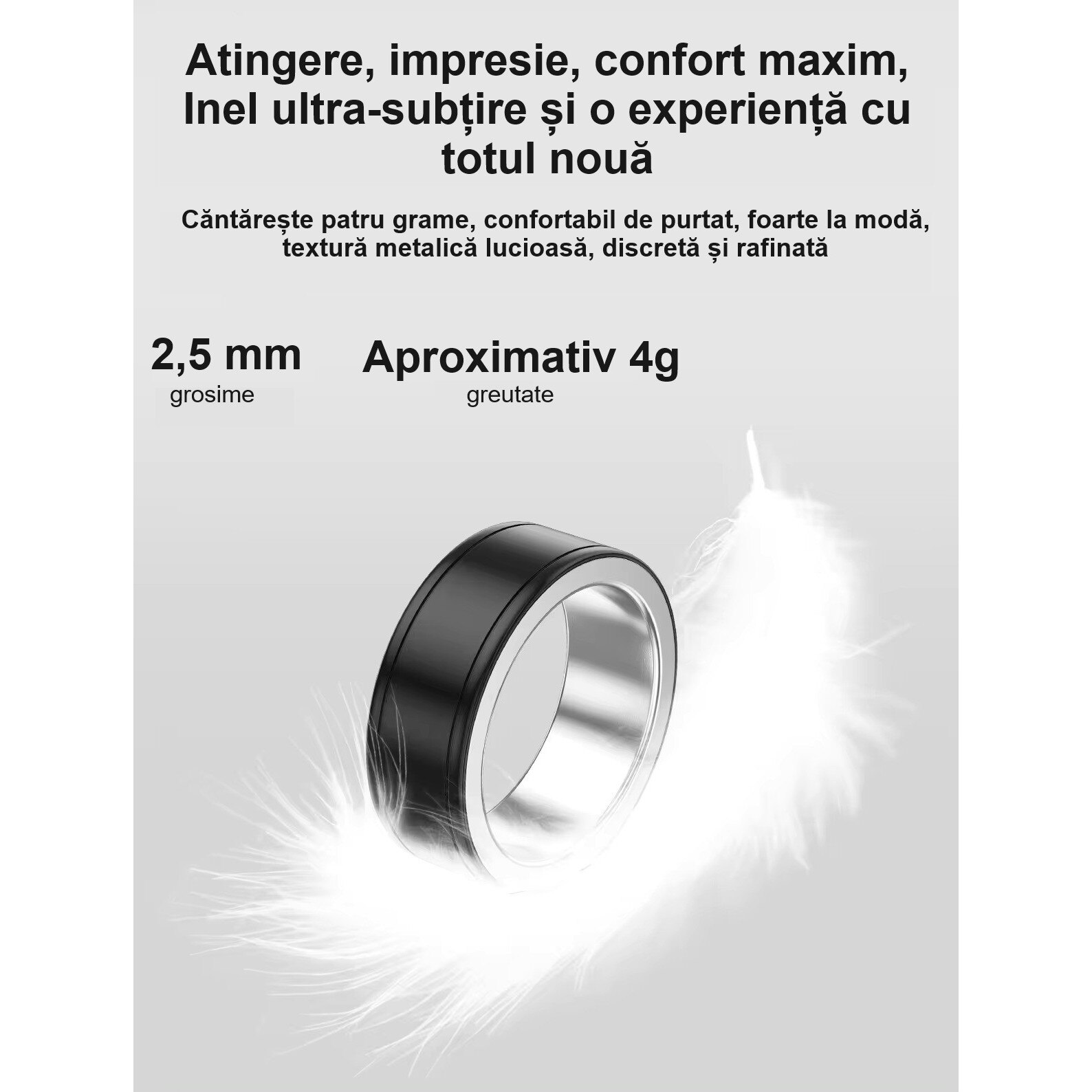 Inel Inteligent Kingstar®, Smart Ring Nano Ceramic 57mm, Ritm Cardiac ...