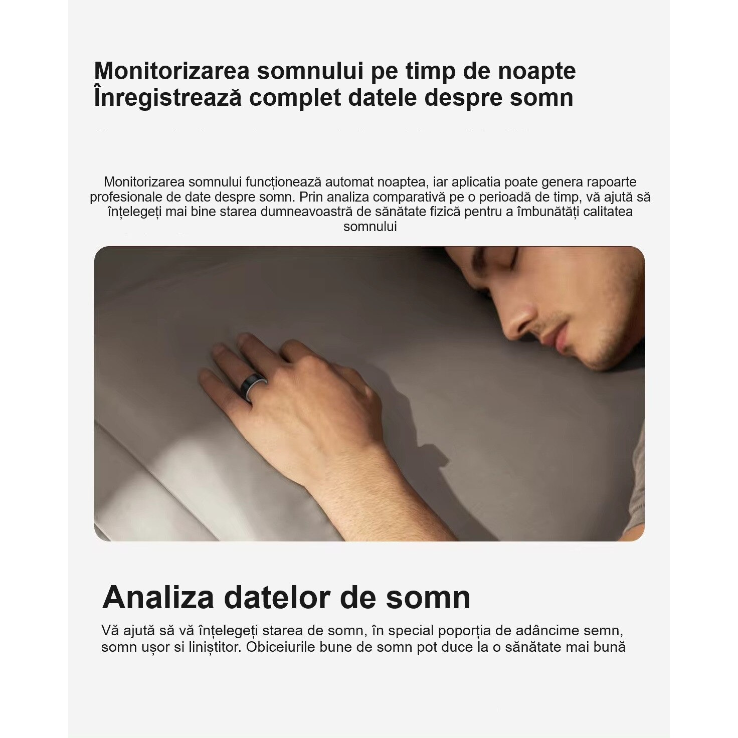 Inel Inteligent Kingstar®, Smart Ring Nano Ceramic 57mm, Ritm Cardiac ...