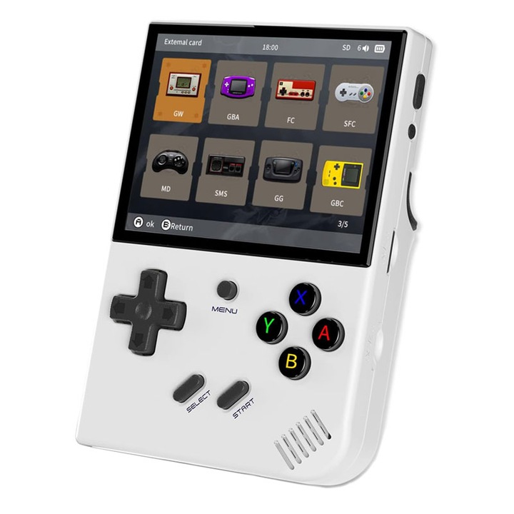 Consola retro ANBERNIC RG35XX Plus 64GB cu 5000 de jocuri clasice, WiFi, Bluetooth, cu iesire ...