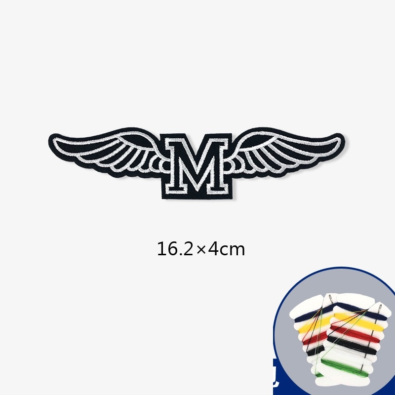 Set 15 petice textile, JENUOS®, patch brodat, diverse dimensiuni, Negru ...