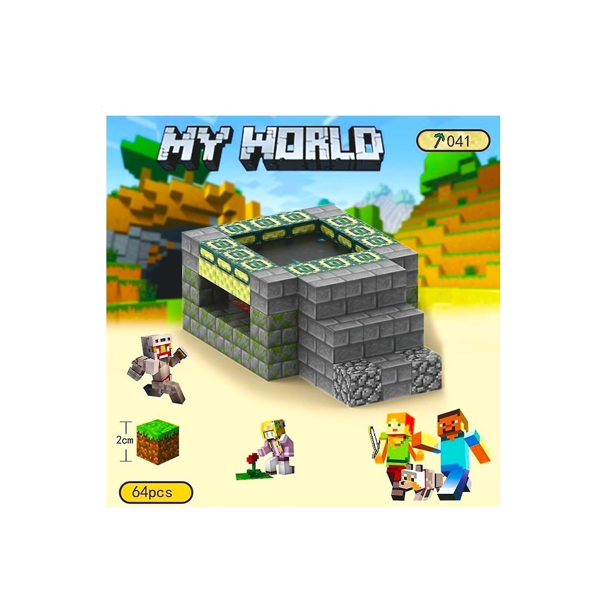 Set de constructii magnetic, Intra in lumea MINECRAFT, 64 pcs - eMAG.ro