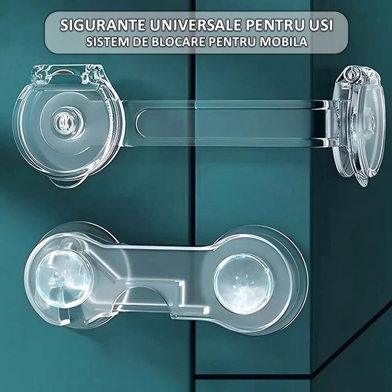 Set 10 sigurante usi pentru copii NEXTLY, sistem blocare dulapuri ...