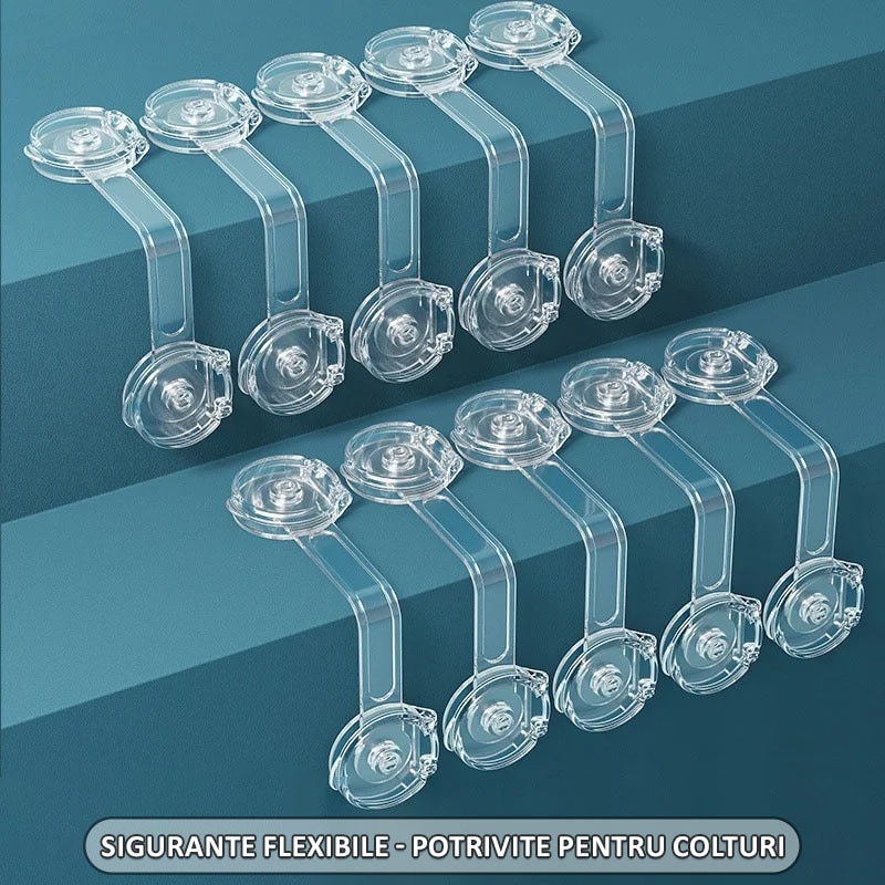 Set 20 sigurante usi pentru copii NEXTLY, sistem blocare dulapuri, sertare, mobilier, geamuri ...