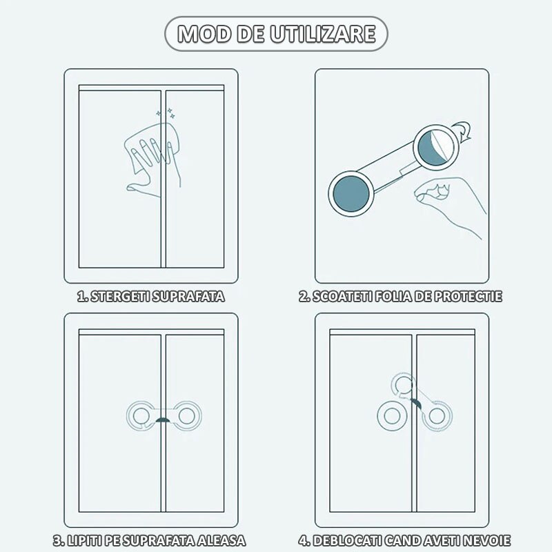 Set 20 sigurante usi pentru copii NEXTLY, sistem blocare dulapuri ...