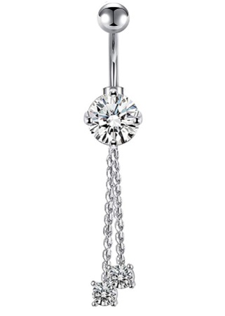 Piercing pentru buric, Inox, Argintiu - eMAG.ro