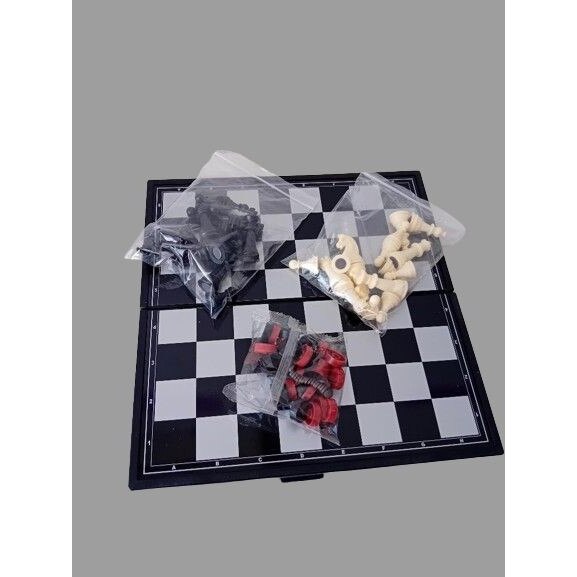 Joc educativ sah magnetic pentru copii 3 in 1 cu dimensiuni 28.5 x 15 ...