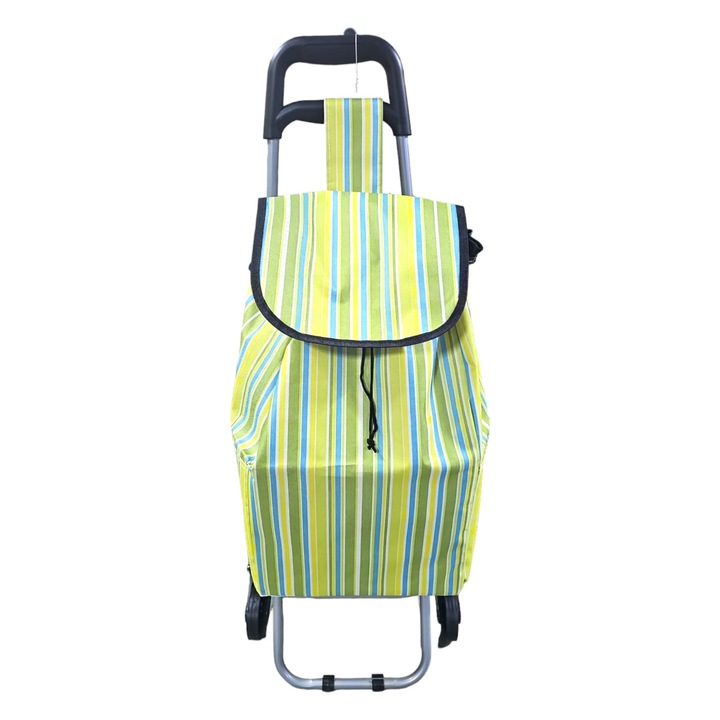 Carut aluminiu piata model dungat, cu 3 roti si sac, faciliteaza ...