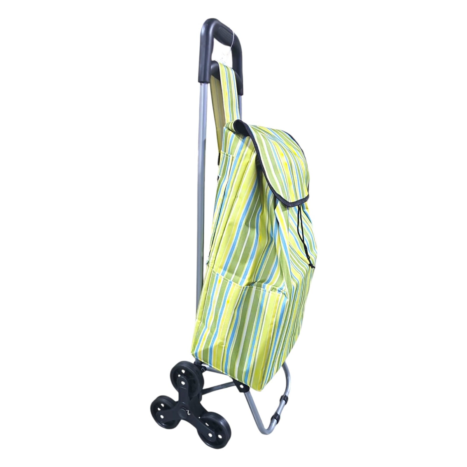 Carut aluminiu piata model dungat, cu 3 roti si sac, faciliteaza ...