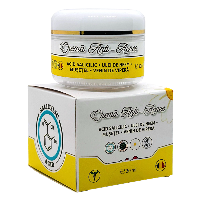 Crema Anti-Acnee KASUF cu Venin de Vipera, Acid Salicilic, Ulei de Neem ...