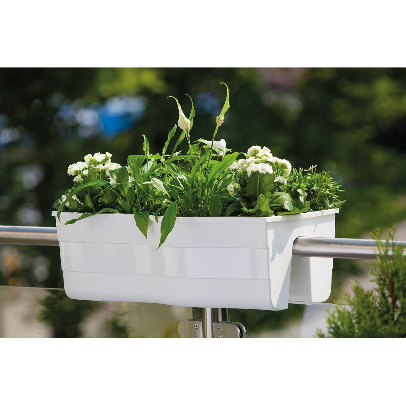 Ghiveci de flori pentru balustrada, Form-Plastic, Wave 60, set de 3 buc ...