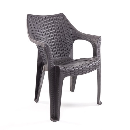 Scaun de gradina Tavira rattan efect Antracit-Maro - eMAG.ro