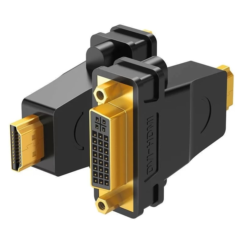 Adaptor DVI 24+5p mama la HDMI tata, Bidirectional, Negru - eMAG.ro