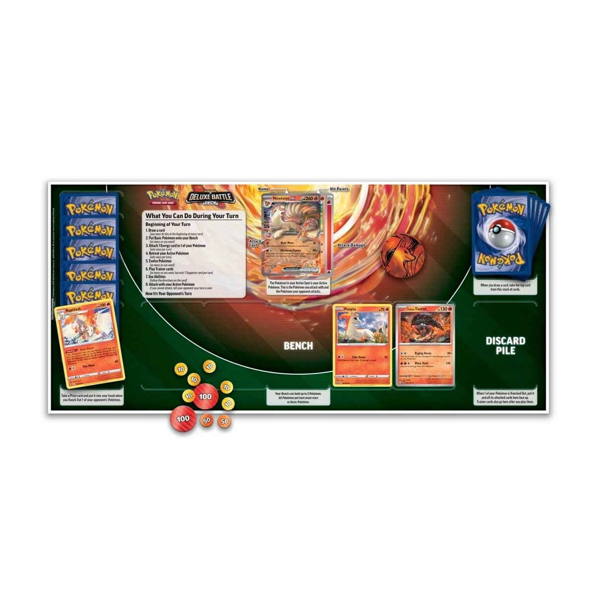 Set Jocuri de Societate Pokemon, Ninetales ex Deluxe Battle Deck ...