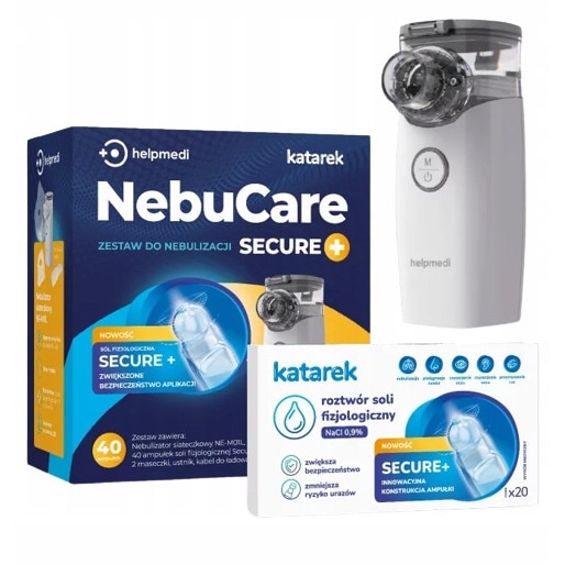 Set Inhalator Nebulizator, Helpmedi,, 2 masti, 40x5ml solutie salina ...