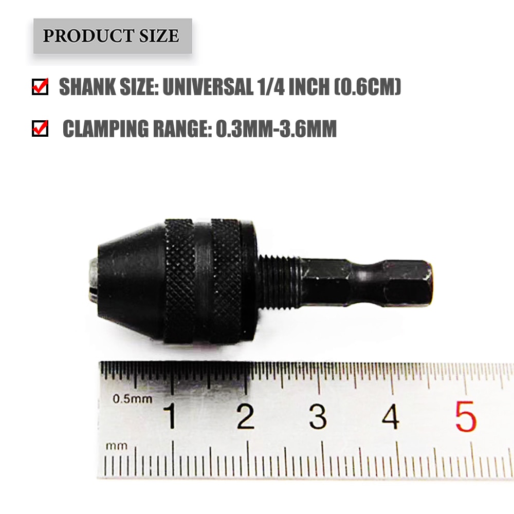 Adaptor mandrina fara cheie, conversie rapida, 0.3-3.6mm, hexagonal ...